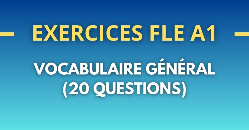 Exercices FLE A1 à imprimer : test général débutant (50 questions ...